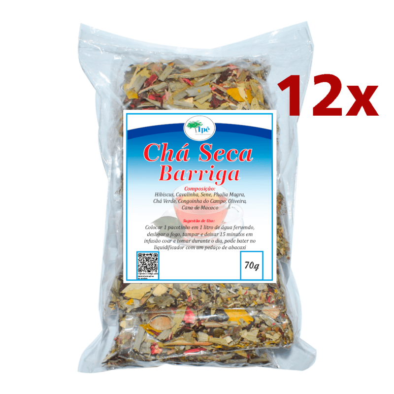 Kit 12 pacotes de Chá Seca Barriga Super - 70g cada | Promoção